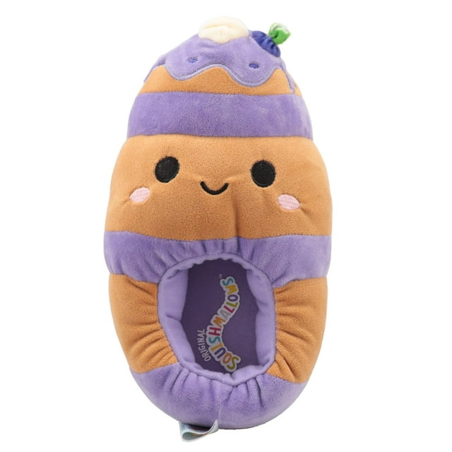 Girls Paden Blueberry Pancake Squishmallows plush slippers